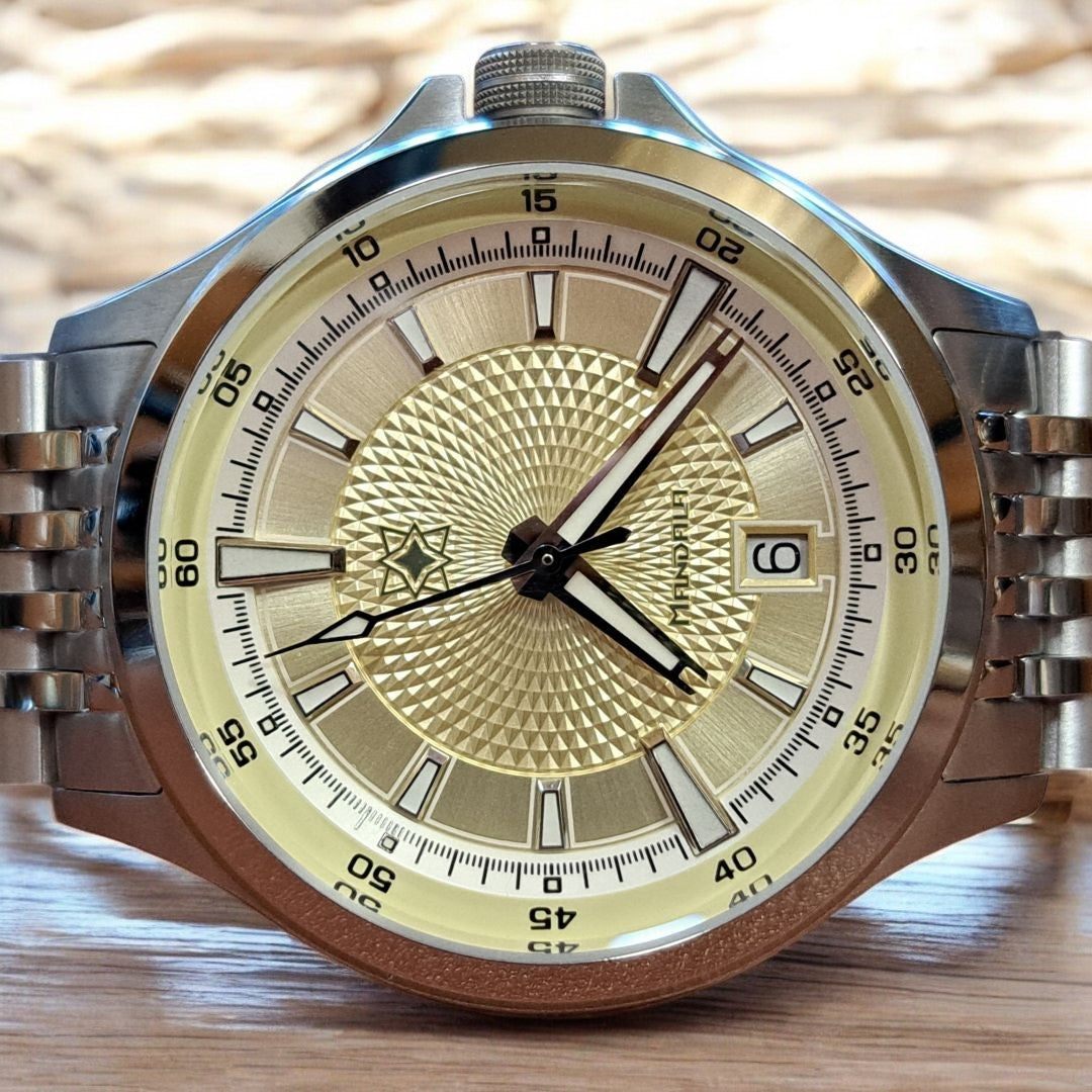 Second Hour Mandala Pale Gold Sports Dress Watch – The Microbrand Store