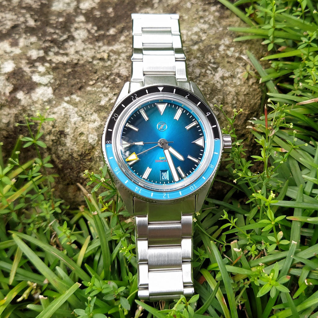 Zelos Horizons GMT v2 - Stainless Steel Teal Blue (Swiss ETA 2893 ...